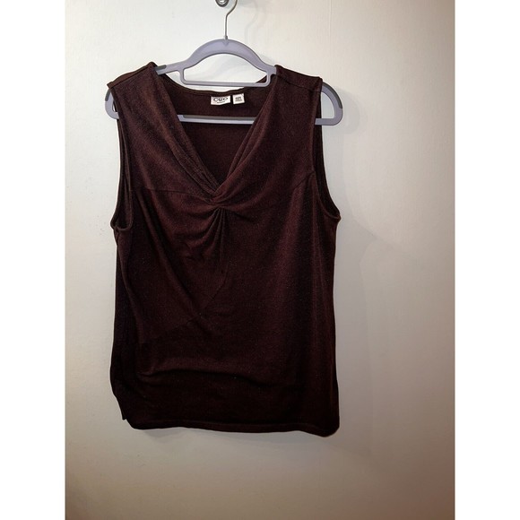 Cato | Tops | Cato Womans Brown And Glitter Knotted Tank Top Size 82 ...